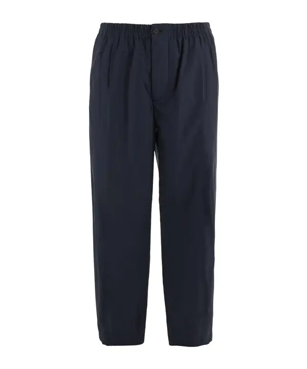 Giorgio Armani Elastic Waist Straight Leg Trousers - Black