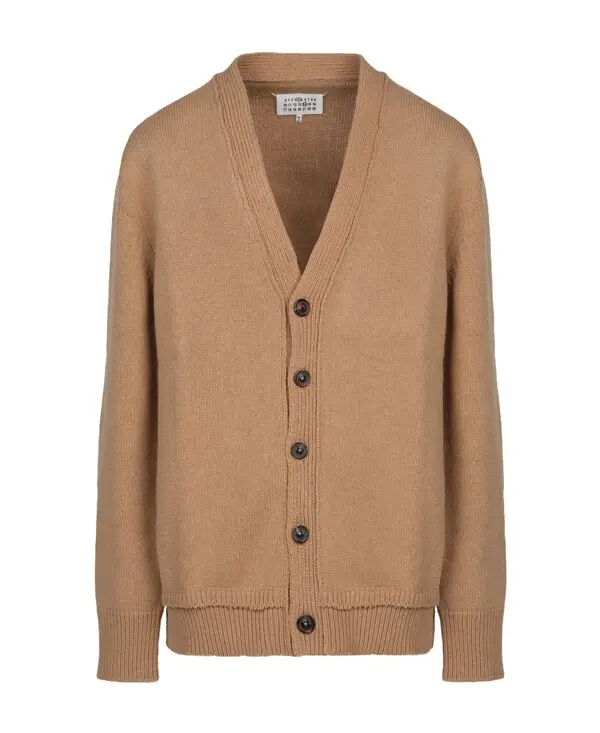 MAISON MARGIELA V-neck Buttoned Knitted Cardigan - Nude