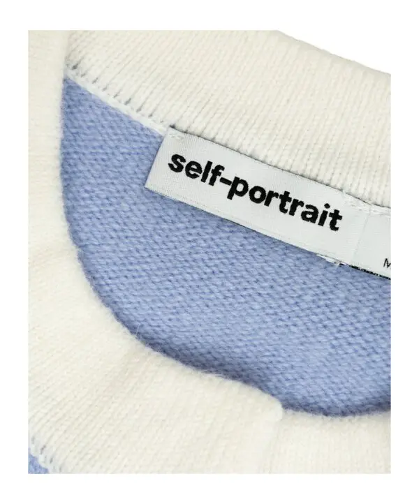 SELF-PORTRAIT Long-sleeved Knitted Cardigan With Floral Embellishments