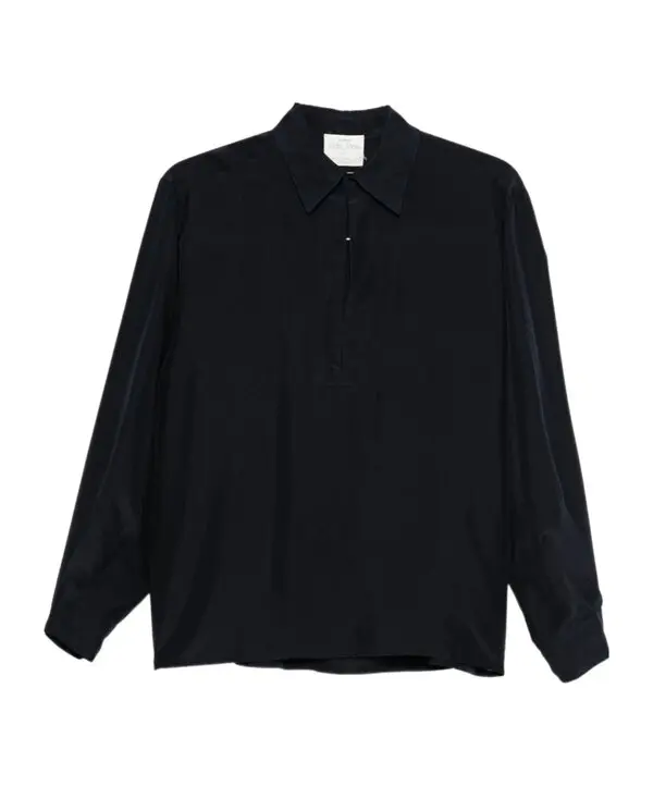 FORTE_FORTE Long-sleeved Collared Shirt - Black