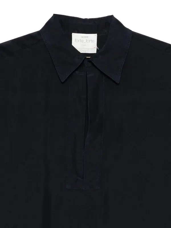 FORTE_FORTE Long-sleeved Collared Shirt - Black