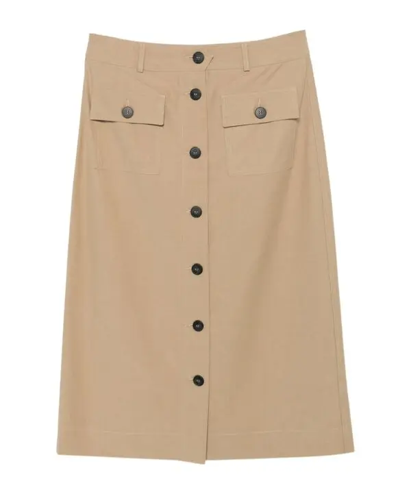 Liu Jo Buttoned A-line Midi Skirt - Nude