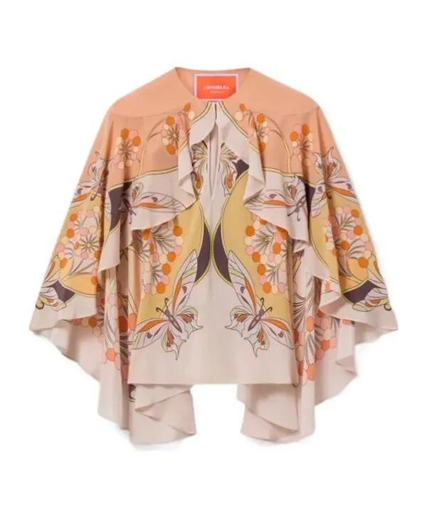 La DoubleJ Magic Ruffled Cape Top - Nude