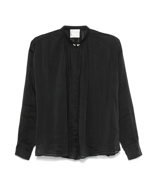 FORTE_FORTE Cotton Silk Bohemian Shirt - Black