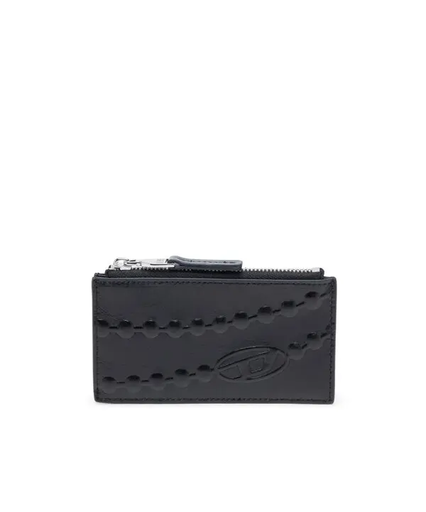 DIESEL® Embossed Zip Card Case - Black