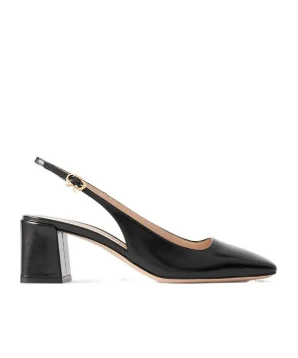 GIANVITO ROSSI Glossed-leather Slingback Pumps