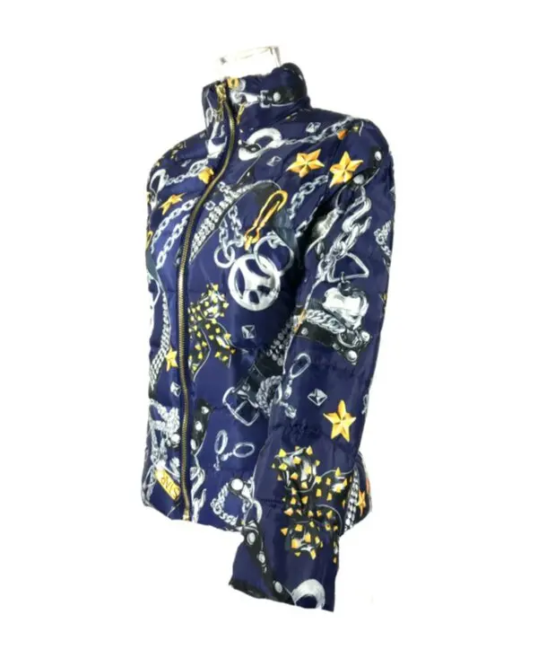 Moschino Printed Zipper Cotton Jacket - Blue
