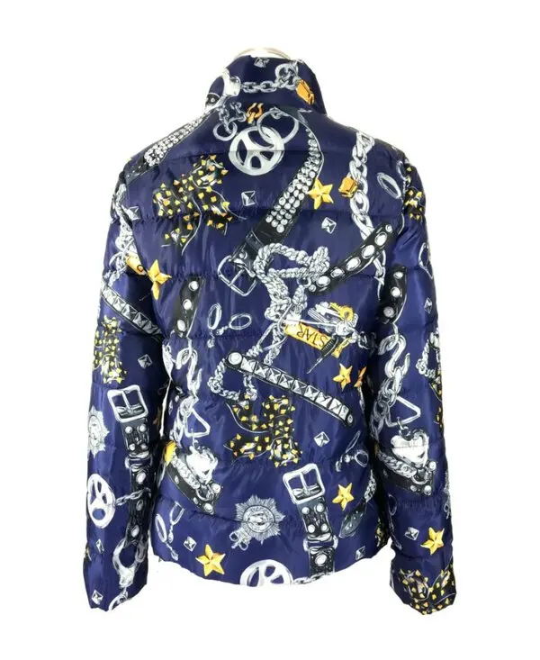 Moschino Printed Zipper Cotton Jacket - Blue