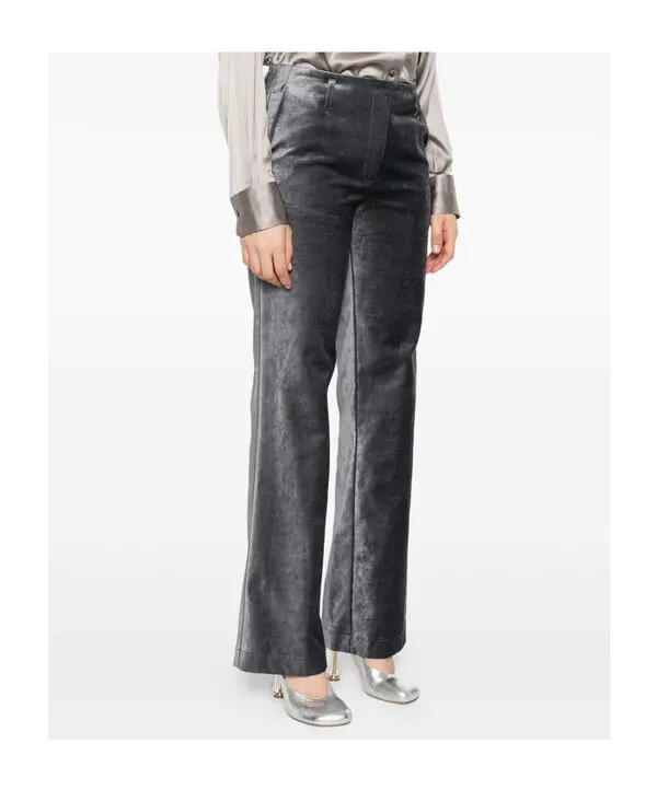 FORTE_FORTE Velvet Trousers With Belt Loops