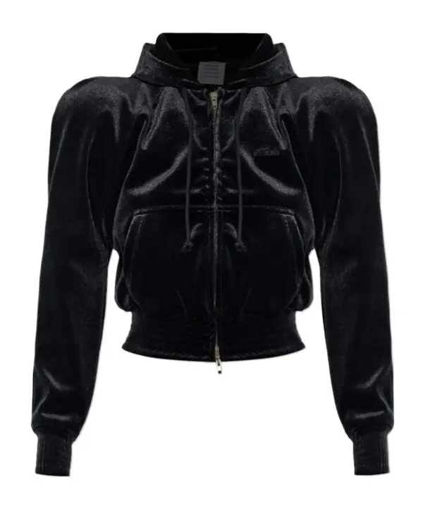 Vetements Long Sleeve Hooded Sweatshirt - Black