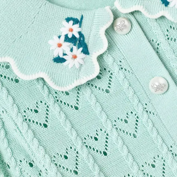 SELF-PORTRAIT Floral Appliqué Cardigan