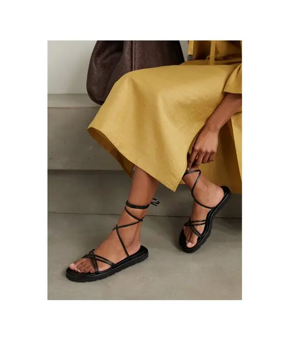 GIANVITO ROSSI Knot-decorated Leather Sandals