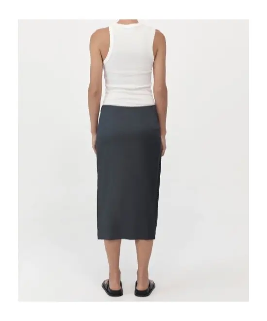 ST. AGNI Soft And Stretchy" Silk Blend Midi Skirt