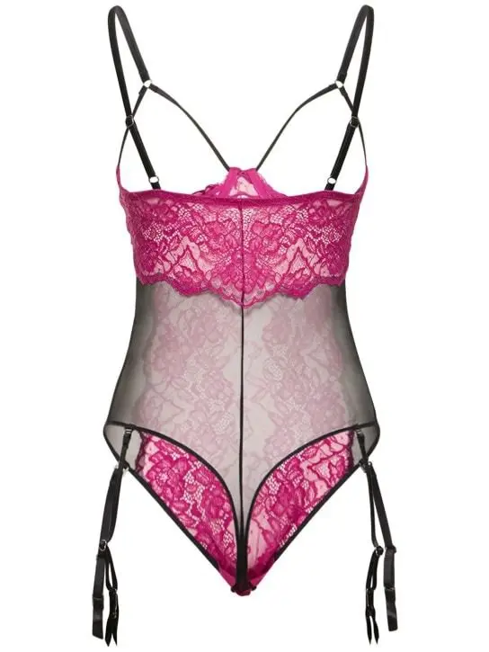 FLEUR DU MAL Lace Garter Bodysuit