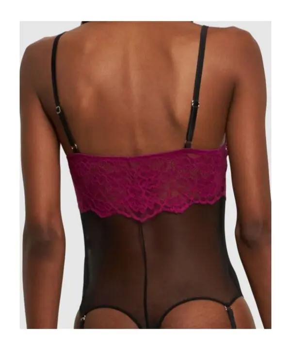 FLEUR DU MAL Lace Garter Bodysuit