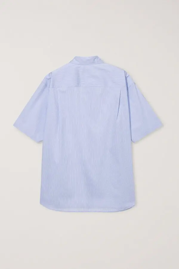 DUNST Oversized Striped Short Sleeve Shirt - Purple