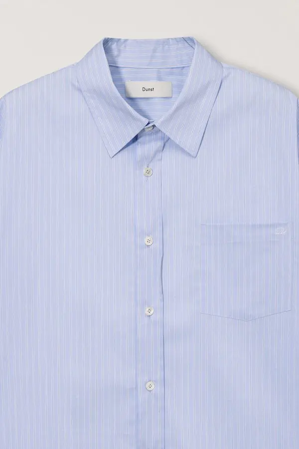 DUNST Oversized Striped Short Sleeve Shirt - Purple