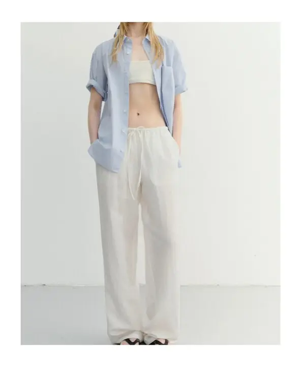 DUNST Oversized Striped Short Sleeve Shirt - Purple