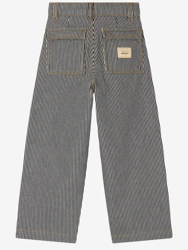 Bonpoint Striped Casual Pants With Belt Loops