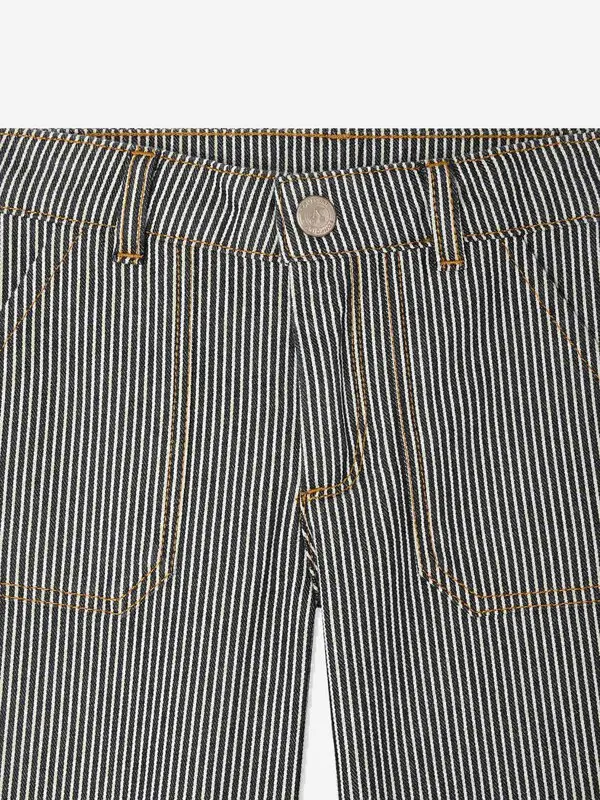 Bonpoint Striped Casual Pants With Belt Loops