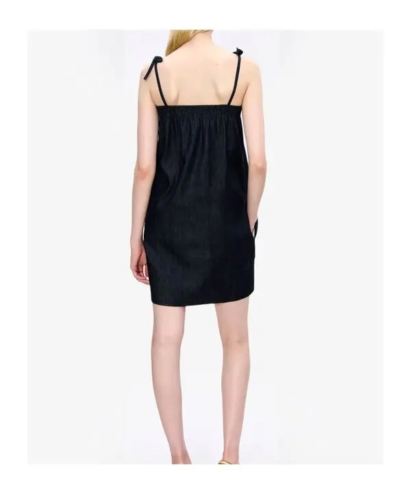 A.p.c. Tie-strap Smocked Denim Dress