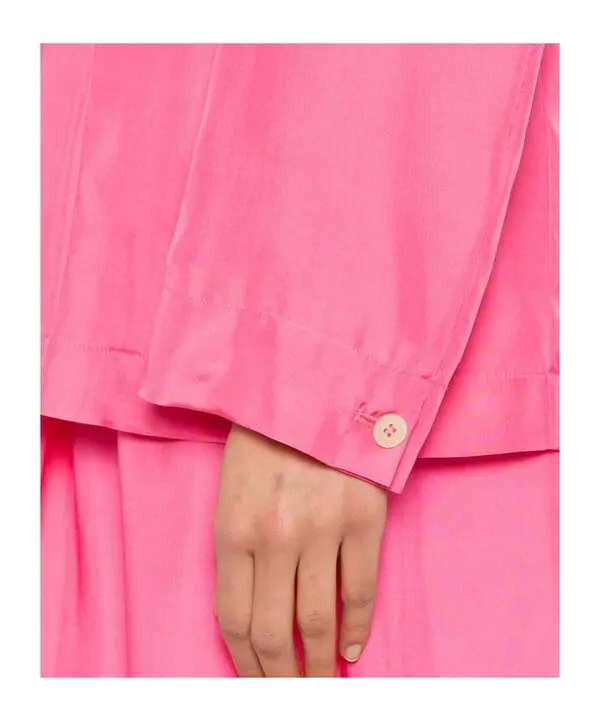 FORTE_FORTE Habotai Silk Single-breasted Jacket - Pink