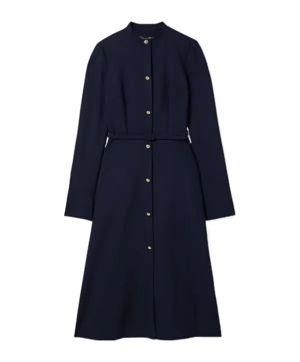 Oscar De La Renta Belted Wool-blend Midi Dress