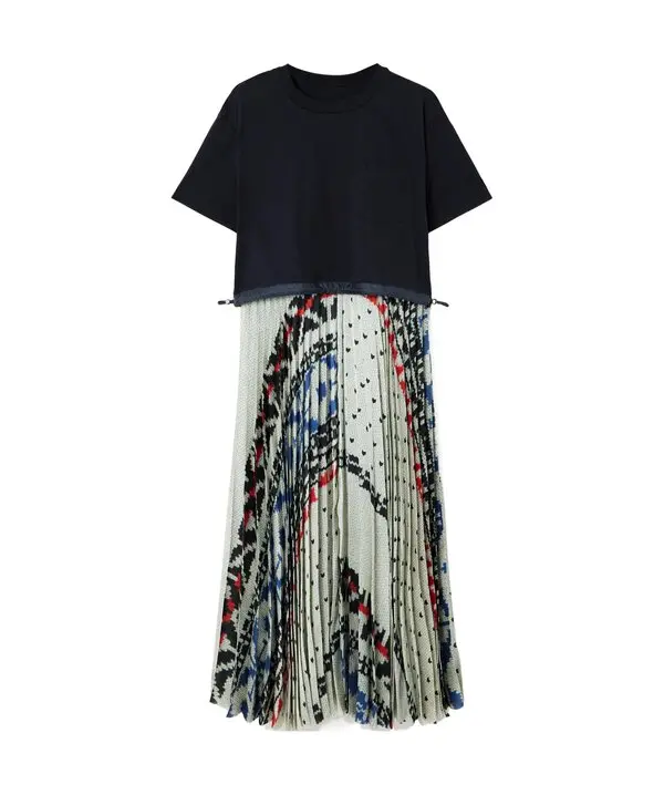 Sacai Pattern Printed Pleated Dress