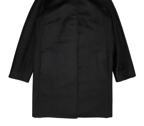 Max Mara Logo Long Sleeved Coat - Black