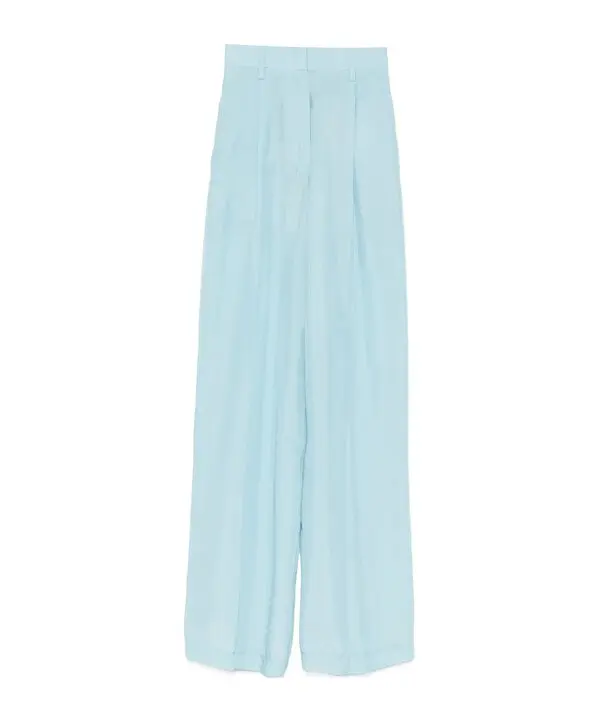 FORTE_FORTE Silk Trousers - Light Blue