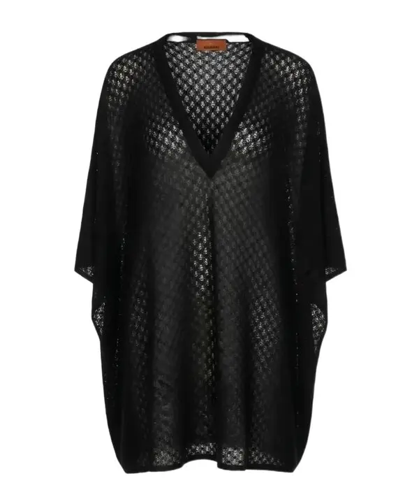 Missoni V-neck Asymmetrical Hem Cover-up - Black