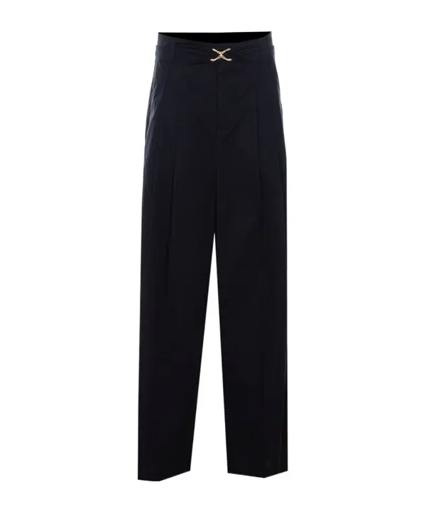 TWINSET Wide-leg Tailored Pants With Pleated Front And Metallic Accent