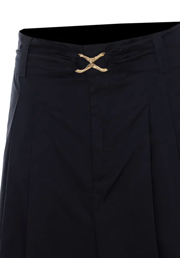 TWINSET Wide-leg Tailored Pants With Pleated Front And Metallic Accent