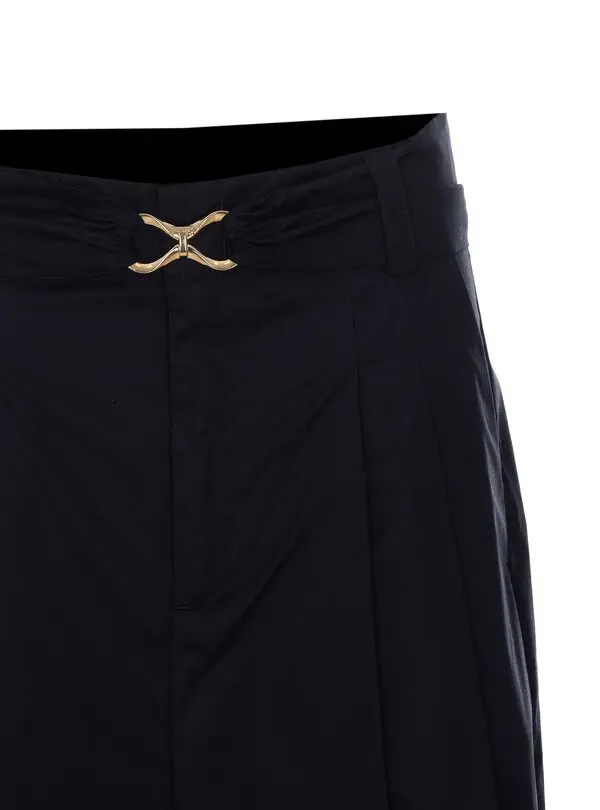 TWINSET Wide-leg Tailored Pants With Pleated Front And Metallic Accent