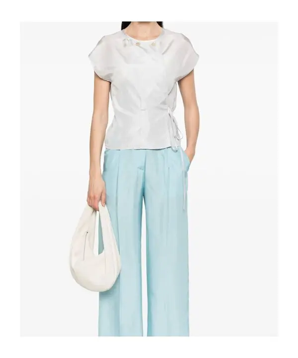 FORTE_FORTE Sleeveless Wrap Top With Mother-of-pearl Buttons