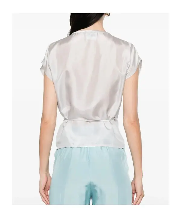 FORTE_FORTE Sleeveless Wrap Top With Mother-of-pearl Buttons