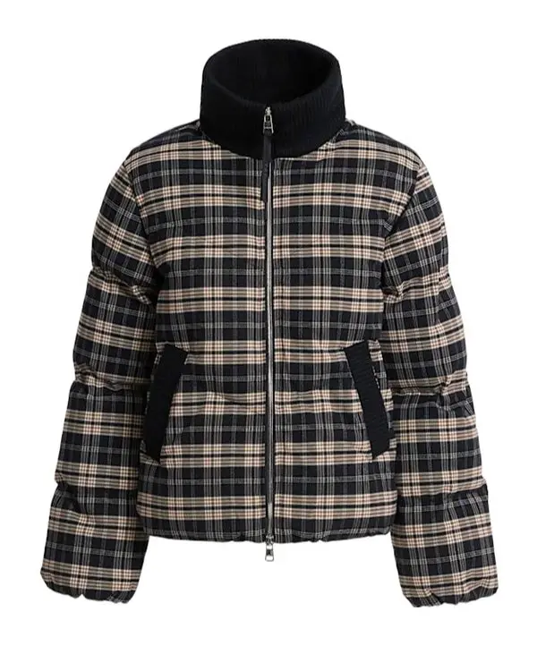 Varley Plaid Cotton Zip-up Coat