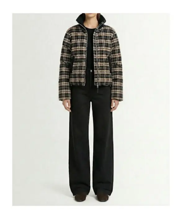 Varley Plaid Cotton Zip-up Coat