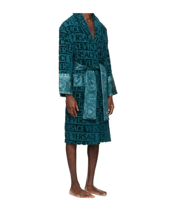 Versace I Heart Baroque' Bathrobe - Blue