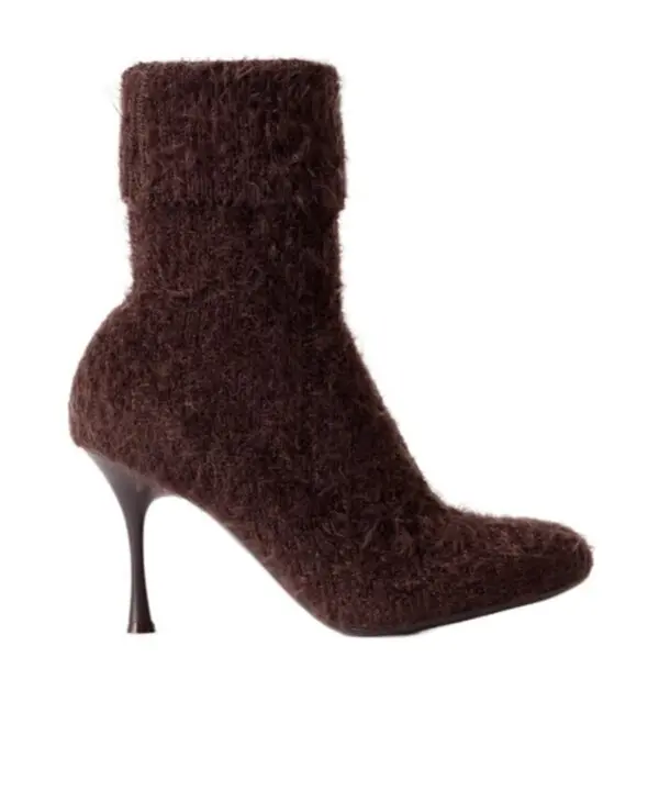 GIANVITO ROSSI Brushed Ribbed-knit Ankle Boots