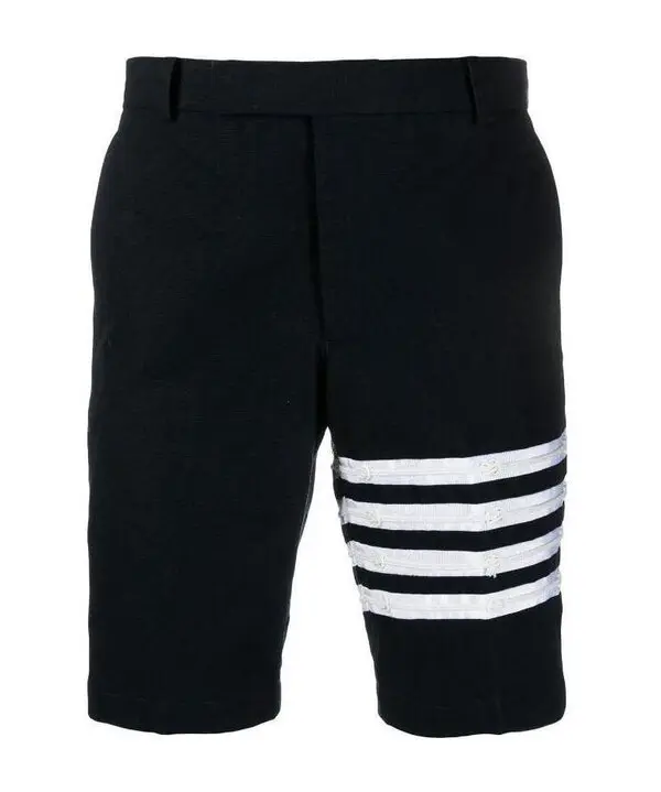 Thom Browne 4-bar Detail Chino Shorts - Navy Blue