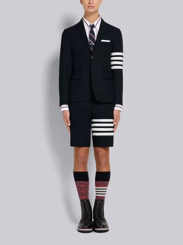 Thom Browne 4-bar Detail Chino Shorts - Navy Blue