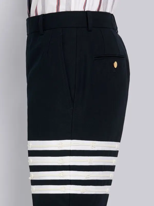 Thom Browne 4-bar Detail Chino Shorts - Navy Blue