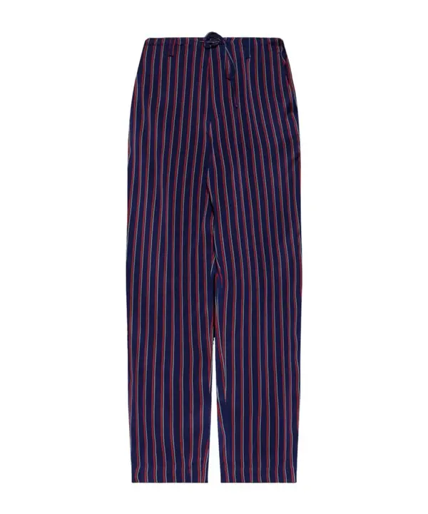 Dries Van Noten Striped Straight-leg Trousers - Navy Blue