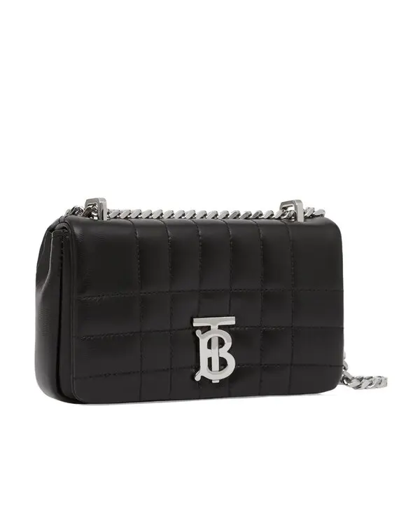 Burberry Lola Quilted Leather Mini Shoulder Bag With Tb Logo - Black