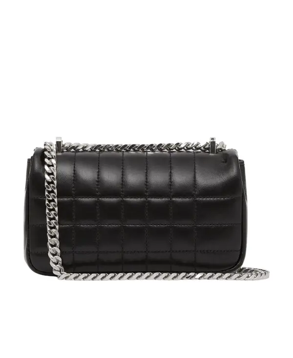 Burberry Lola Quilted Leather Mini Shoulder Bag With Tb Logo - Black
