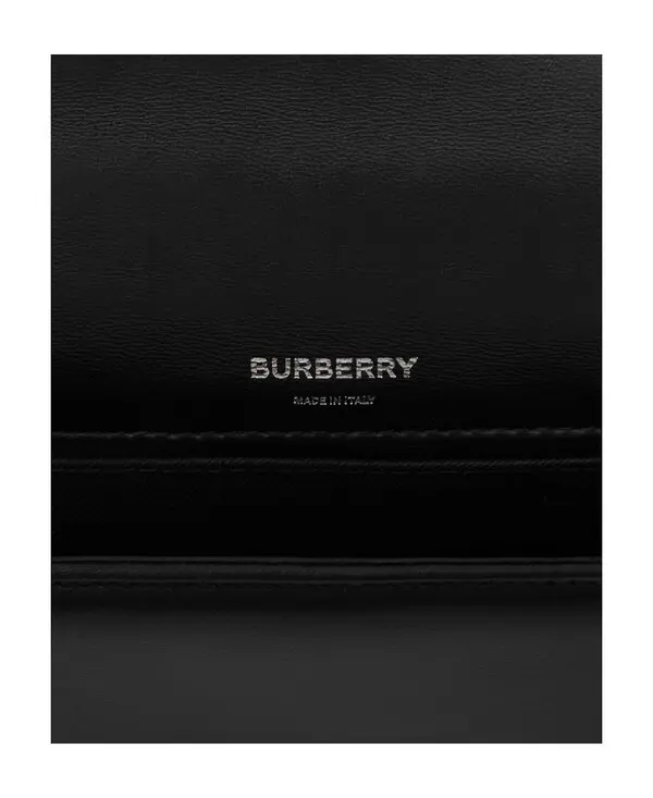 Burberry Lola Quilted Leather Mini Shoulder Bag With Tb Logo - Black