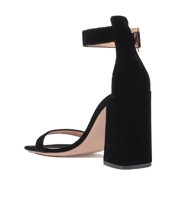 GIANVITO ROSSI Crystal-embellished Velvet Sandals