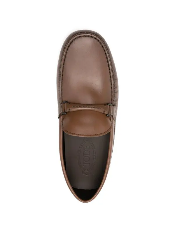 TOD'S Leather Slip-on Loafers - Brown