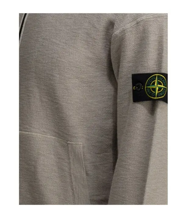 Stone Island Long-sleeved Zip-up Hooded Sweatshirt